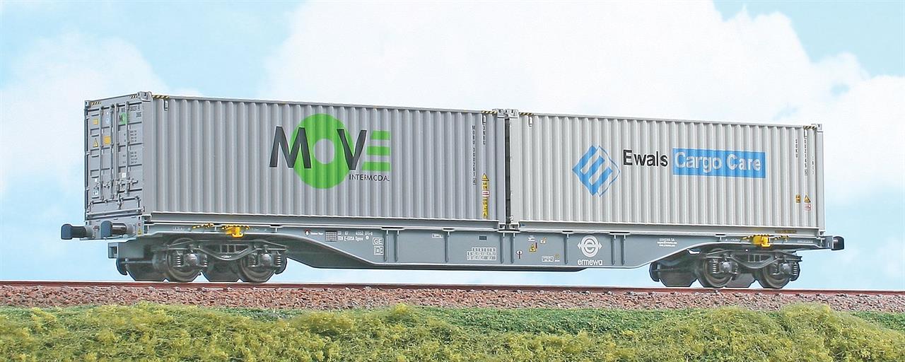 ACME H0 Ermewa Containertragwagen Sgnss 60', MOVE/Ewals, Ep. VI ...